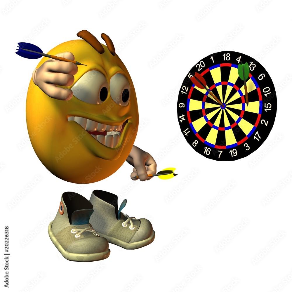Smilie am Dartboard Stock-Illustration | Adobe Stock