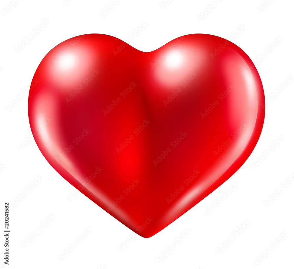 heart red love symbol of valentine Isolated on white Stock Illustration ...
