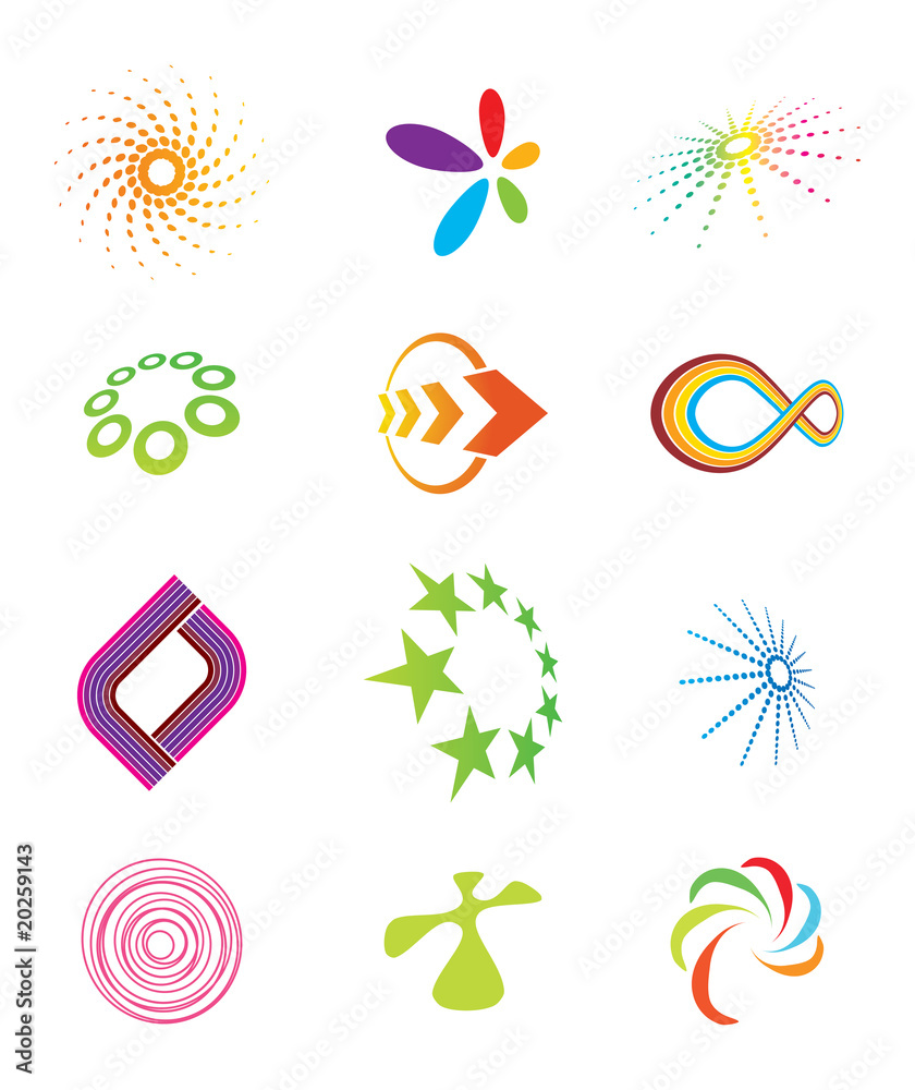 Colorful vector symbols Stock Vector | Adobe Stock