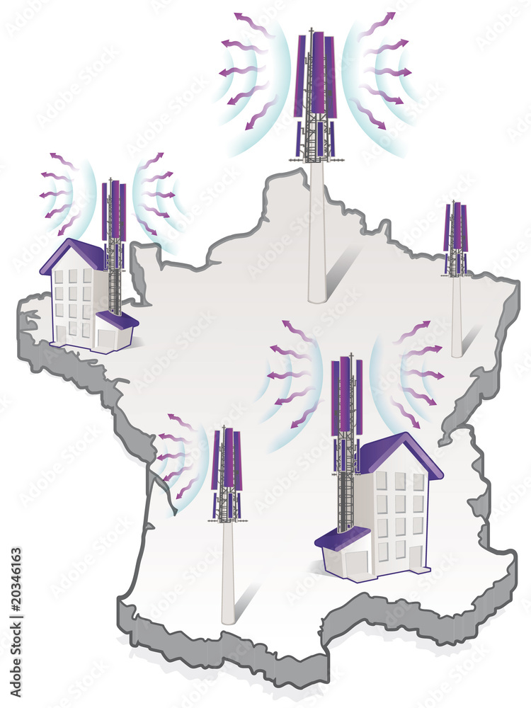 antenne relais de téléphonie mobile en france Stock Vector | Adobe Stock antenne relais de téléphonie mobile en france Stock Vector | Adobe Stock