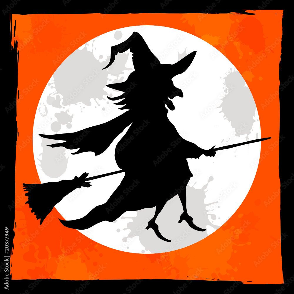 Flying Witch Stock Vector | Adobe Stock