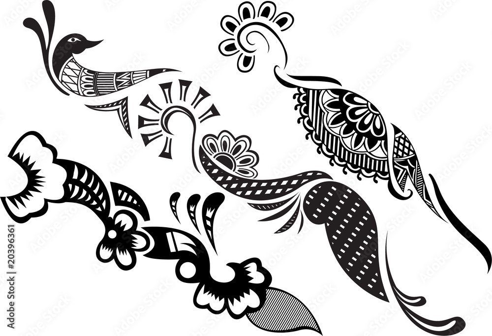 Indian Henna Designs Mehndi Vector Stock Vector | Adobe Stock