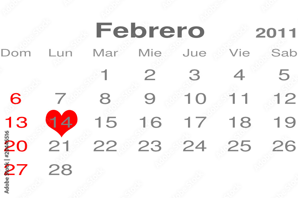 Mes de Febrero vector de Stock | Adobe Stock
