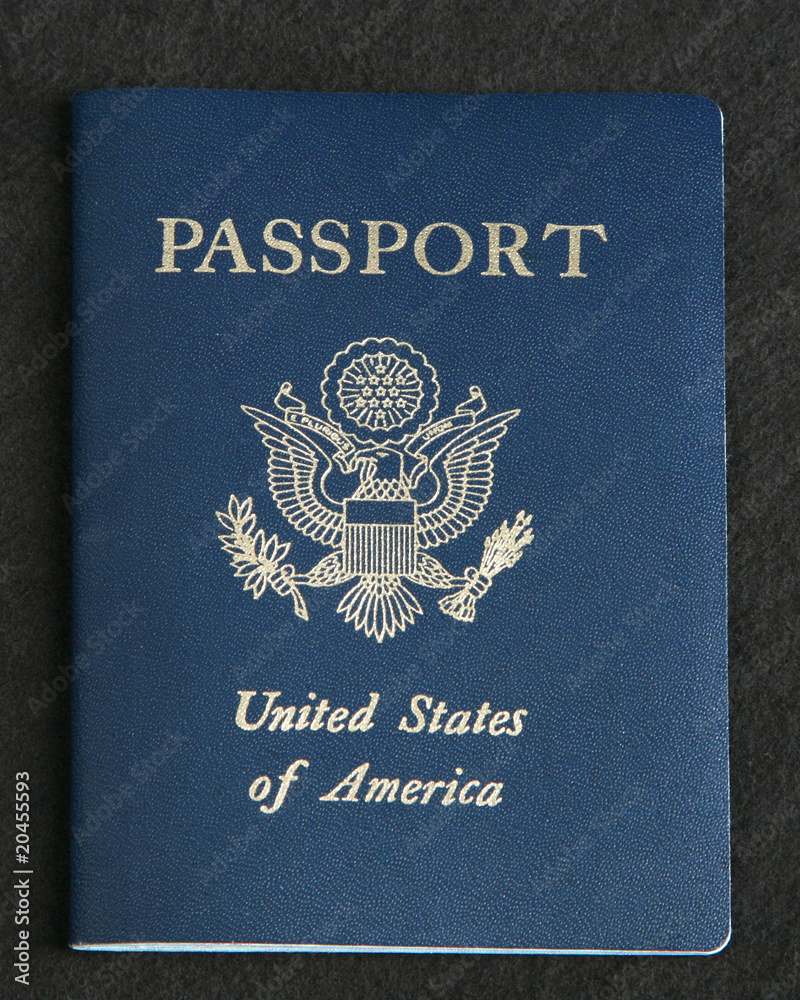 USA passport on a dark gray background Stock Photo | Adobe Stock