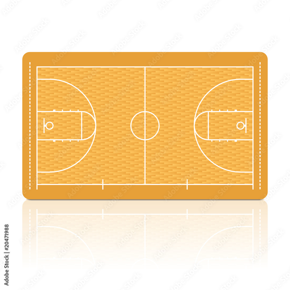 Basketball Court. Vector. Detailed portrayal of parquet floor. Stock ...