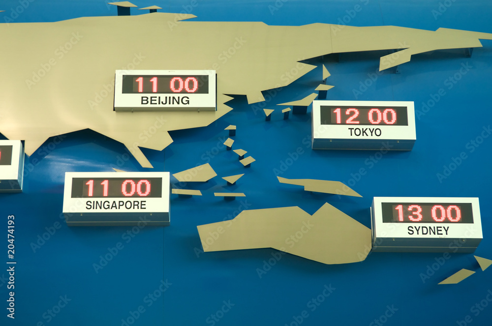 World Time Zone Map Stock Photo | Adobe Stock