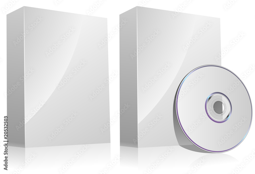 Blank software box with and without disc isolated on white Stock Vector ...