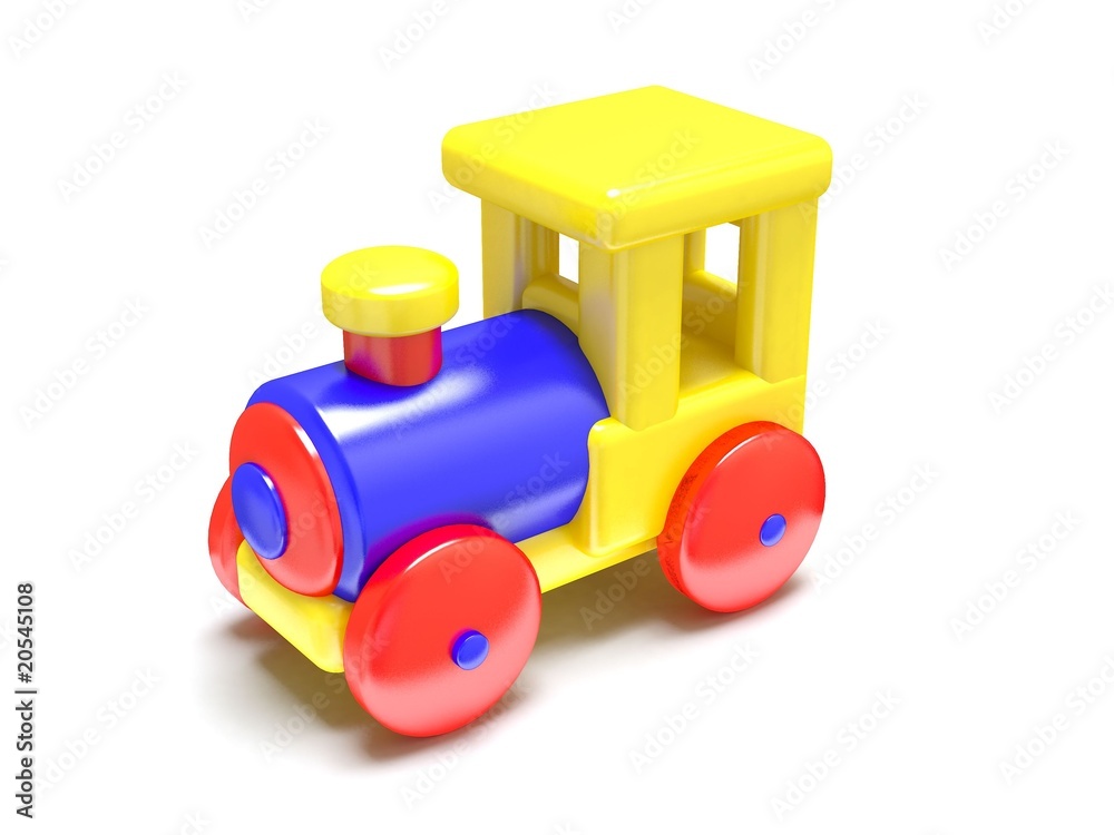 Cartoon toy train, isolated on white background Stock Illustration ...