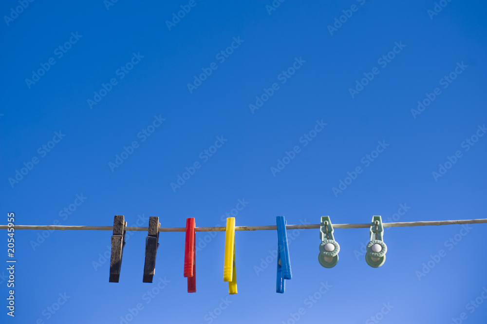 Washing Line and Clothes Peg Background Stock Photo | Adobe Stock