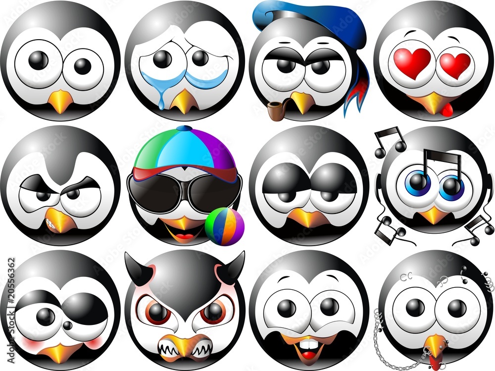 Cute Penguin Emoticons