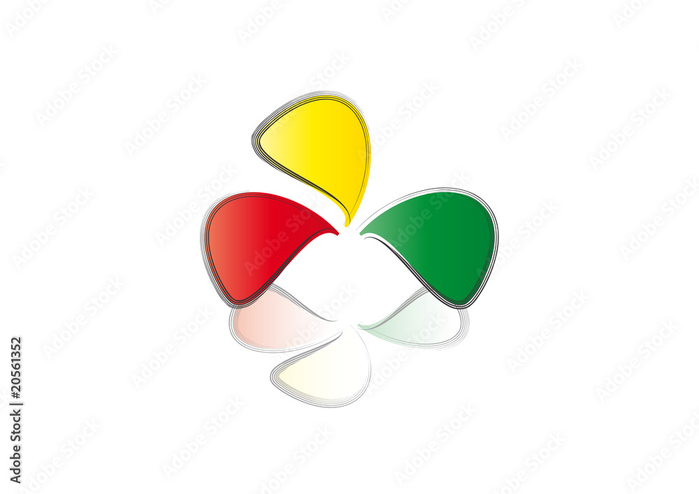 Logo three coloured Stock Vector | Adobe Stock