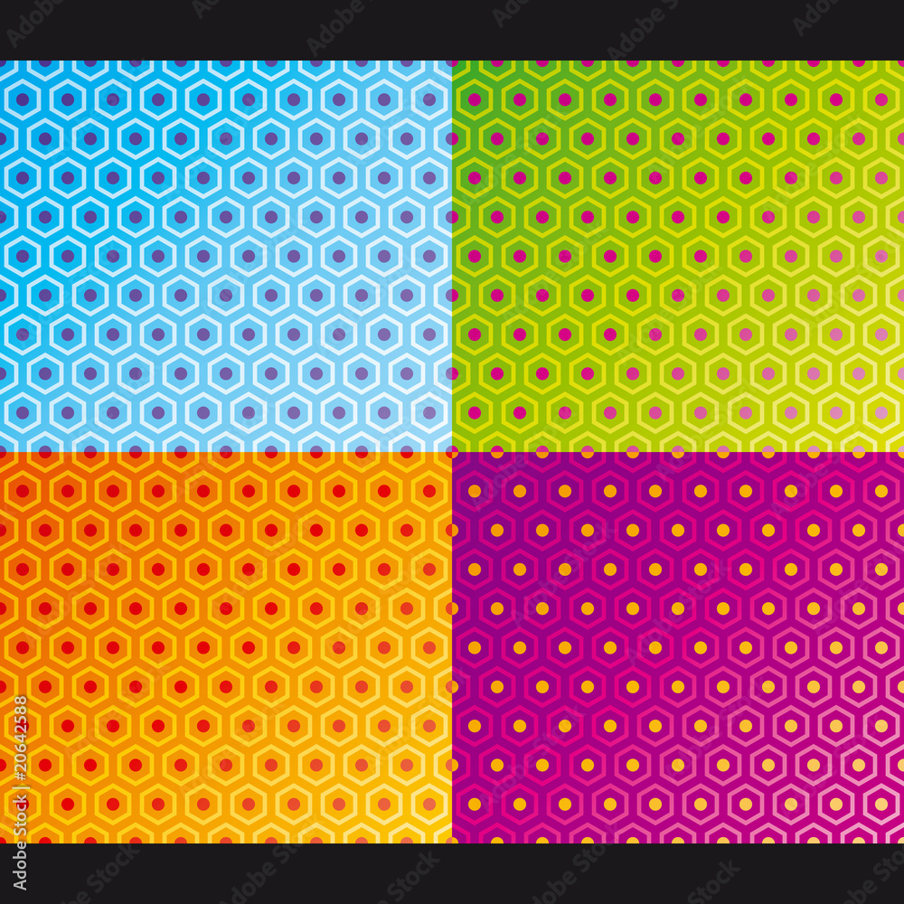 Seamless honeycomb pattern set. Vector. Stock Vector | Adobe Stock