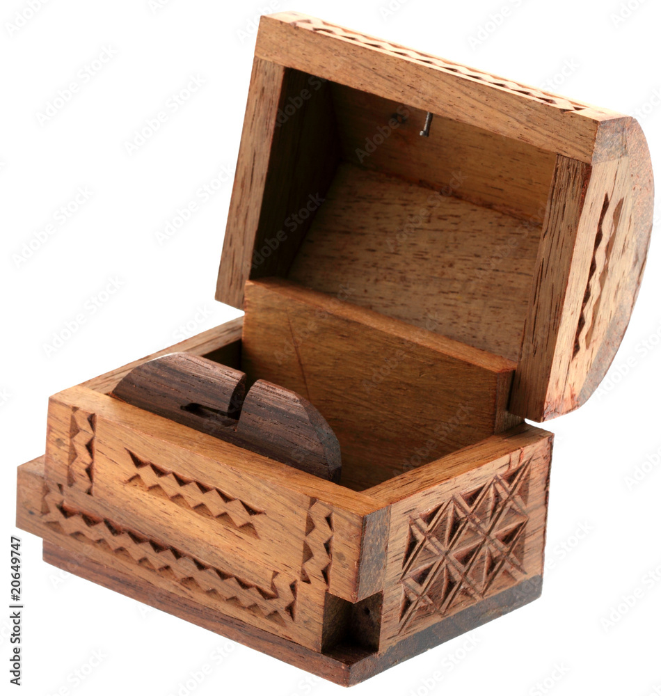 boîte à secret, bois précieux, fond blanc foto de Stock | Adobe Stock