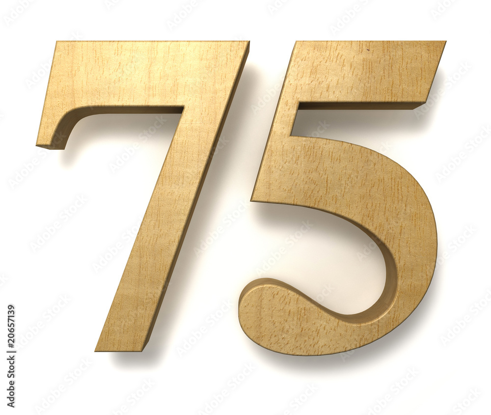 75 wooden birthday celebration anniversary Stock Illustration | Adobe Stock