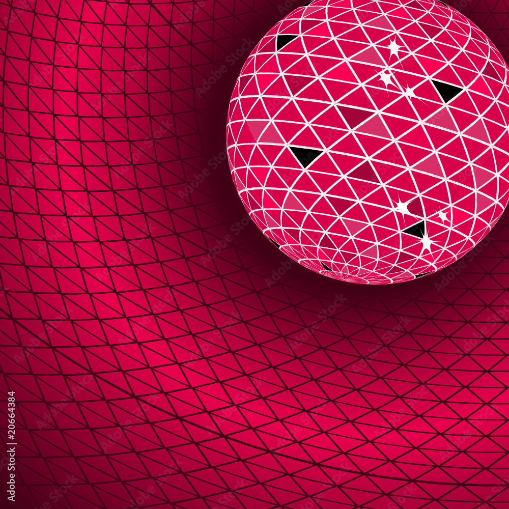 Red disco ball. Vector illustration Stock Vector | Adobe Stock