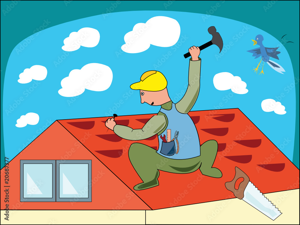 Cartoon illustration of a workman - vector illustration Stock Vector ...