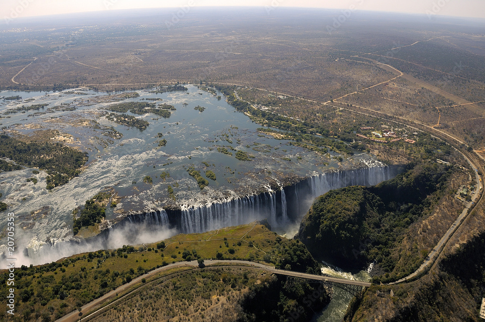 Victoria Falls view from the sky Stock-Foto | Adobe Stock