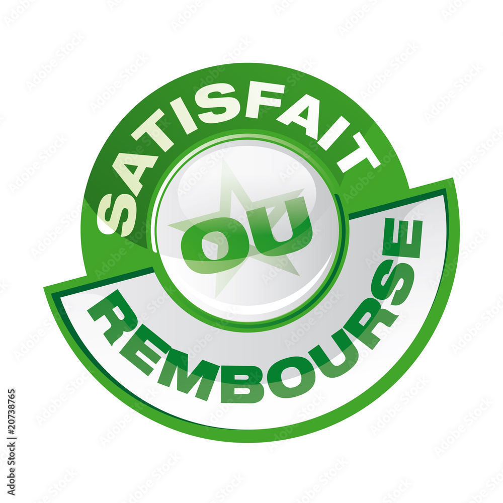 icone / bouton SATISFAIT ou REMBOURSE Stock Vector | Adobe Stock