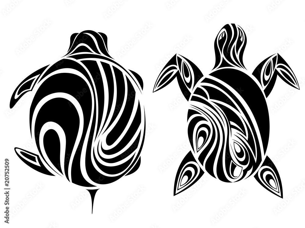 Tribal Turtles Drawings