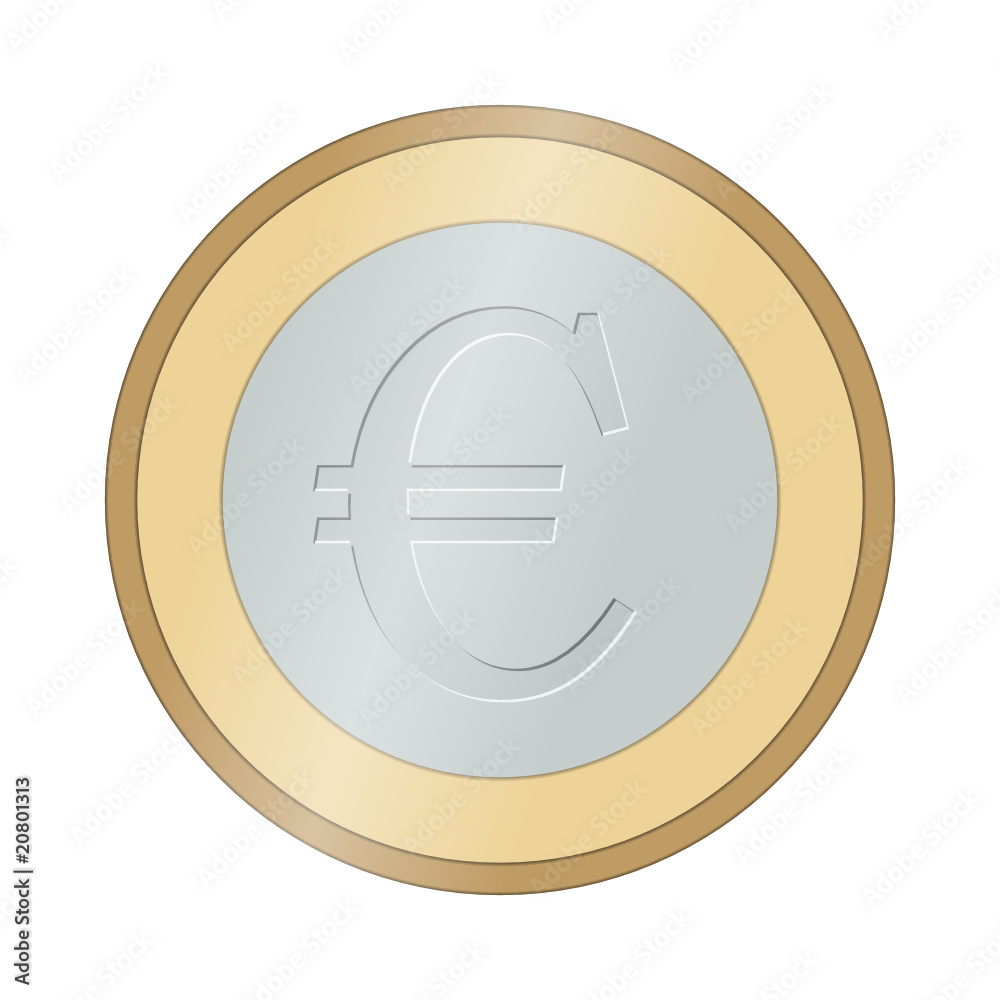 euro-münze mit euro-zeichen I Stock-Vektorgrafik | Adobe Stock