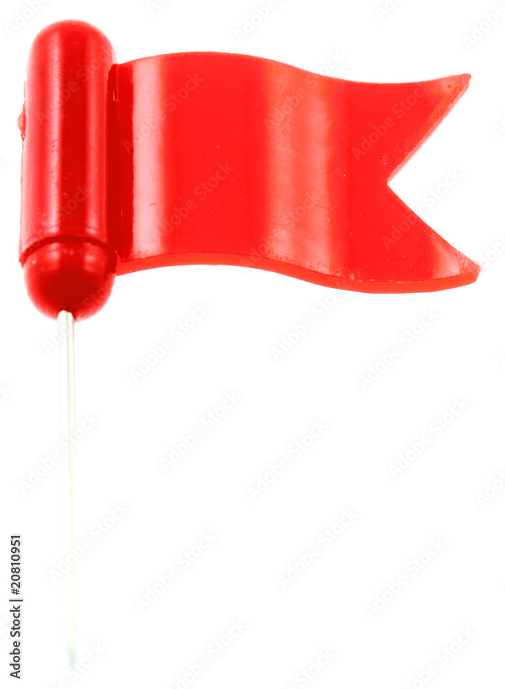 punaise signalétique drapeau rouge, fond blanc Stock Photo | Adobe Stock