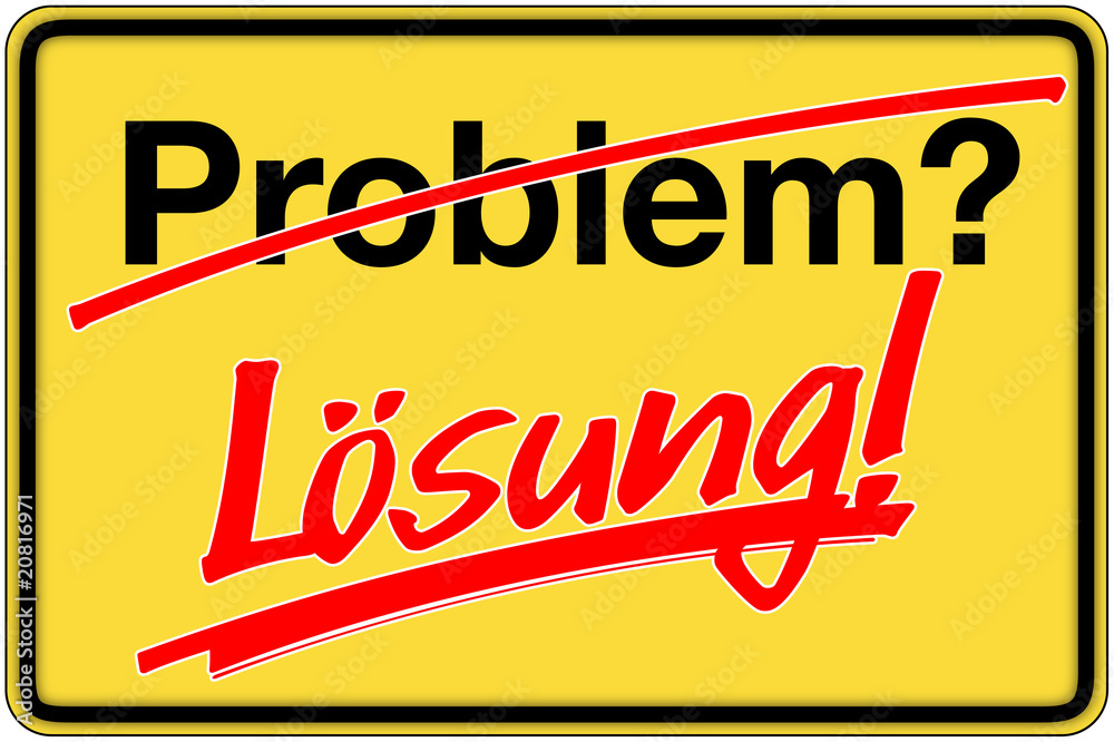 ortsschild_problem_loesung Stock Vector | Adobe Stock