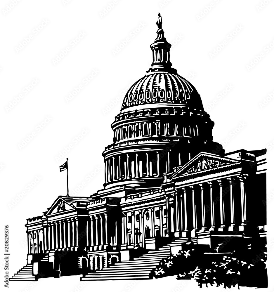 Capitol building illustration Stock Vector | Adobe Stock