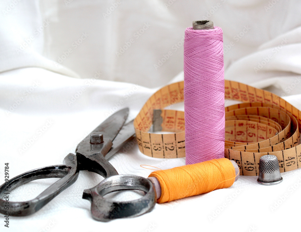Tailor instrument in white background Stock-Foto | Adobe Stock