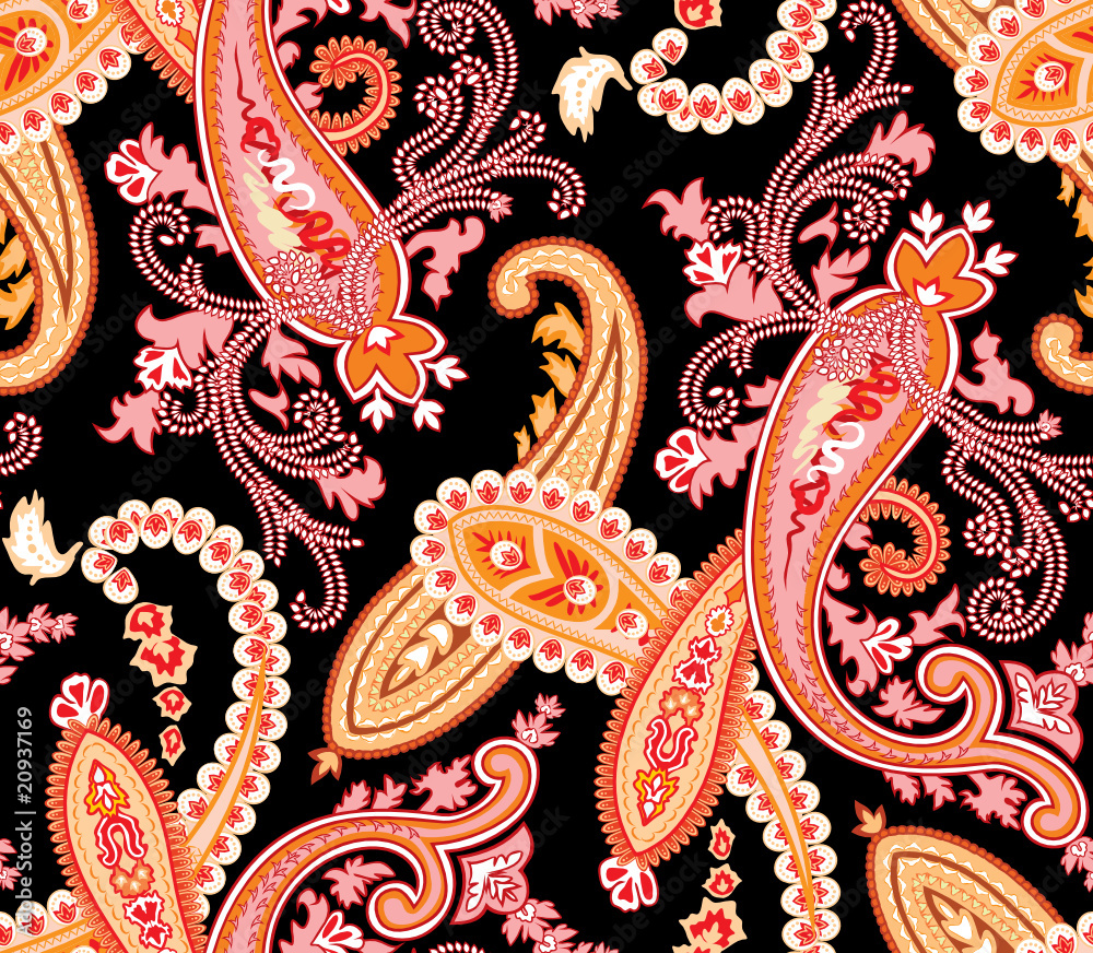 Vector. Seamless paisley background Stock Vector | Adobe Stock