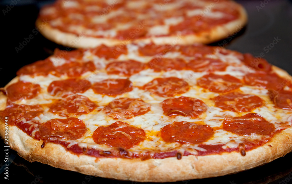 two pizzas Stock Photo | Adobe Stock