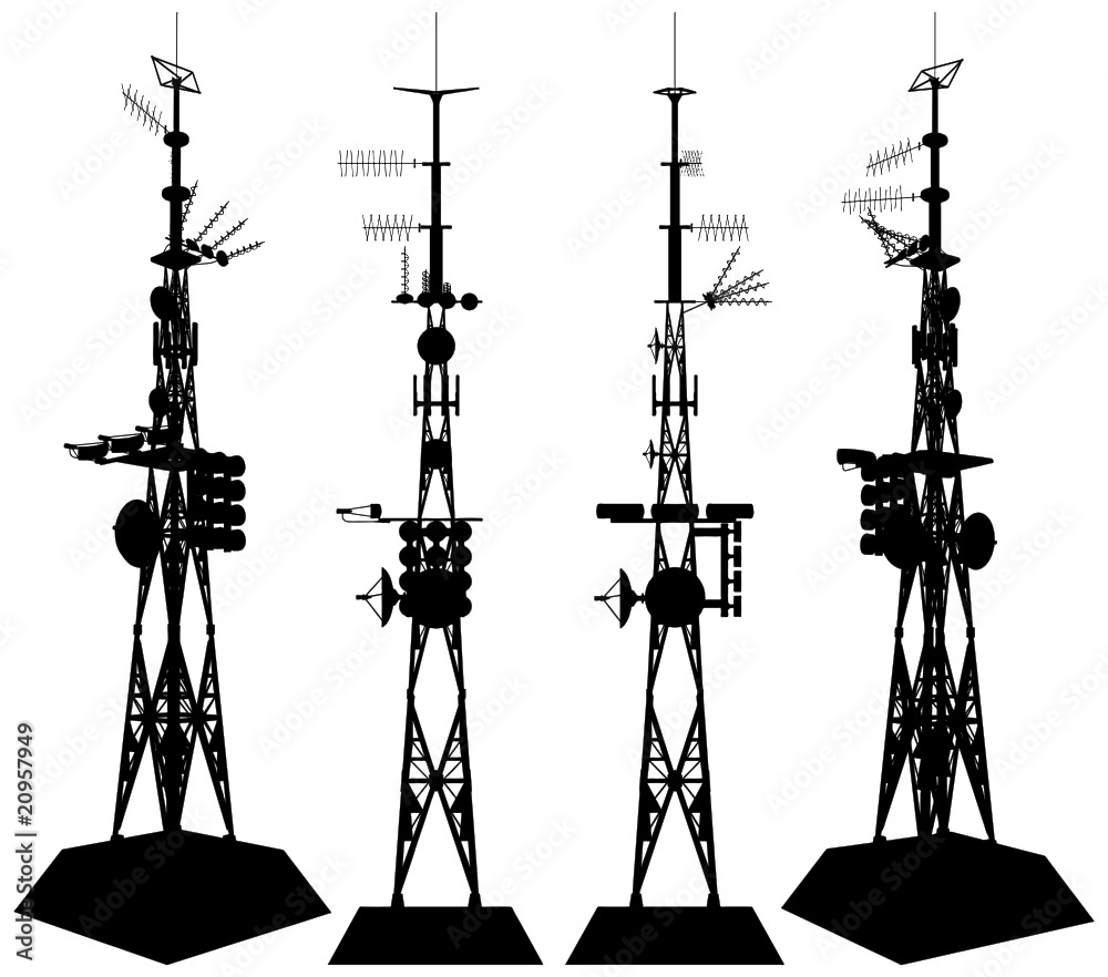 Telecommunications Tower Vector 01 Stock Vector | Adobe Stock