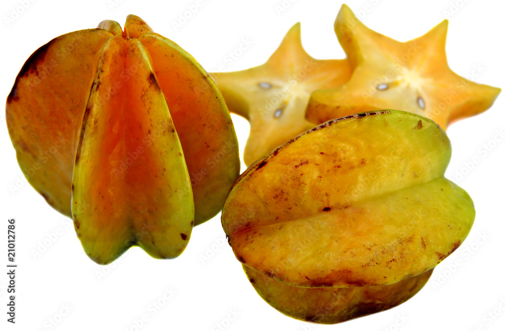 caramboles fond blanc Stock Photo | Adobe Stock