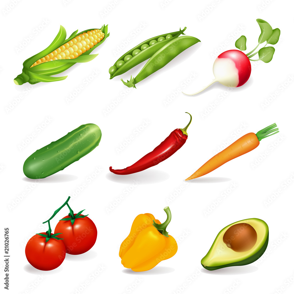 Vegetables set Stock Vector | Adobe Stock