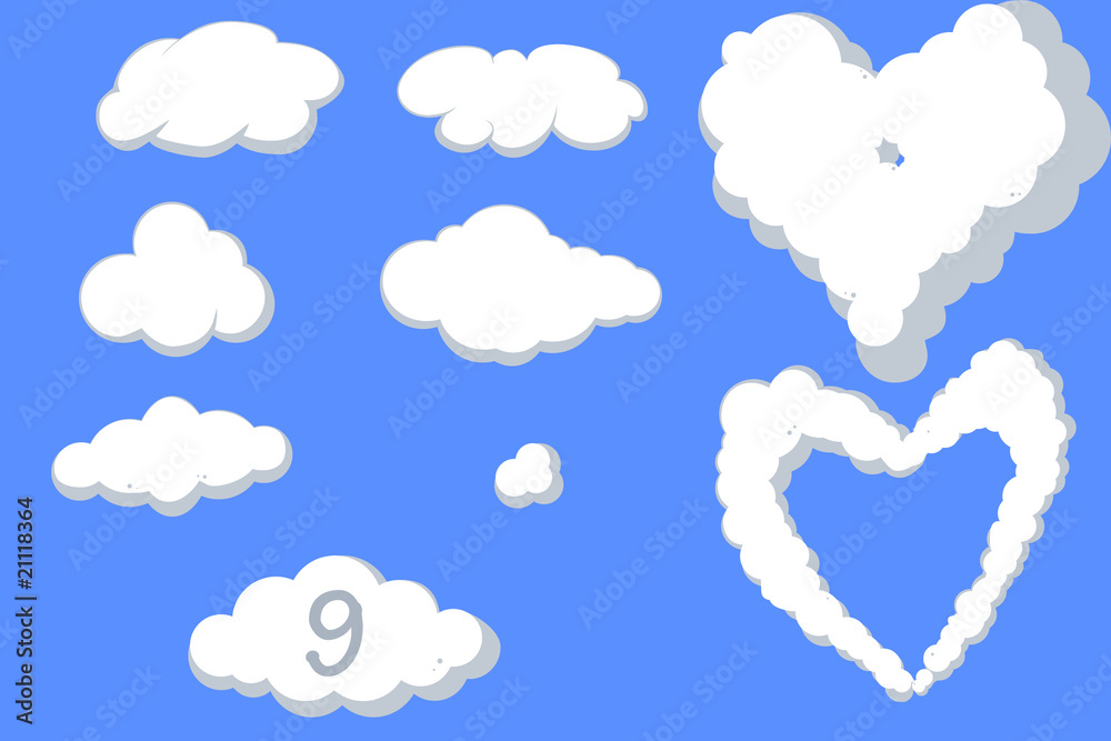 Assorted Cloud Vectors Stock Vector | Adobe Stock