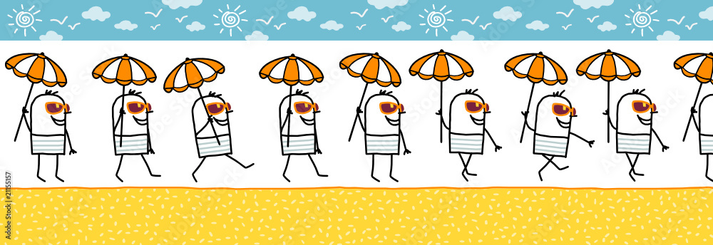 walking character & parasol for animated sprite Stock Vector | Adobe Stock