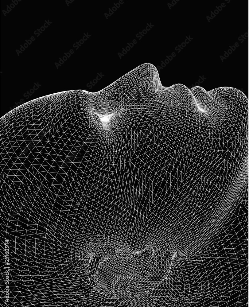 wireframe head Stock Vector | Adobe Stock