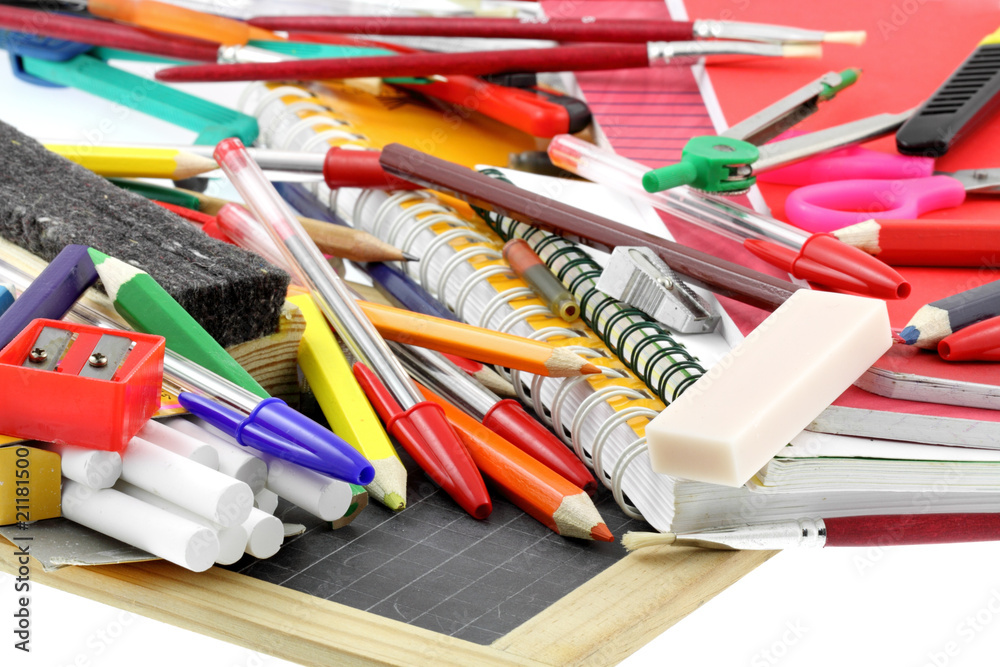 fournitures école, matériel scolaire, rentrée des classes Stock Photo ...