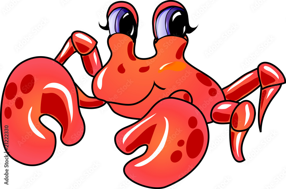 Cartoon crab Stock Vector | Adobe Stock