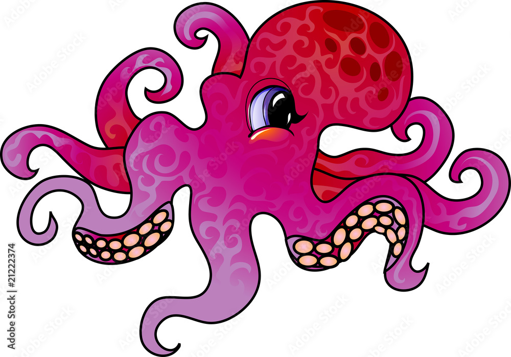 Cartoon octopus Stock Vector | Adobe Stock