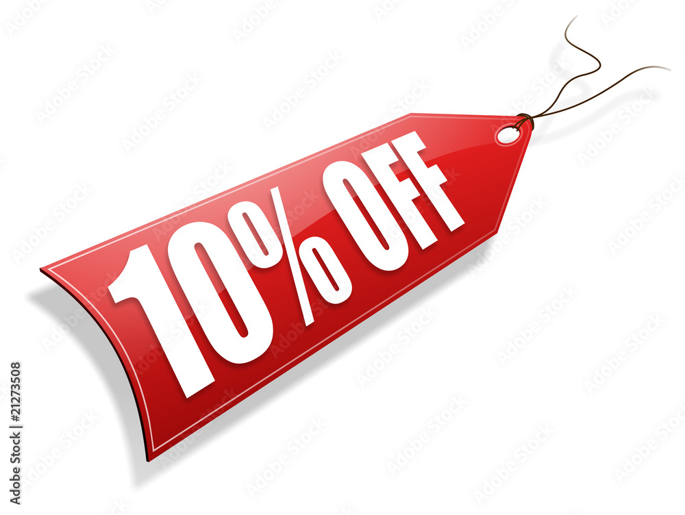 Red 10% off tag Stock Illustration | Adobe Stock