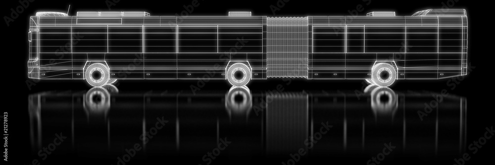 Articulated kneeling bus - 3d construction Stock Illustration | Adobe Stock