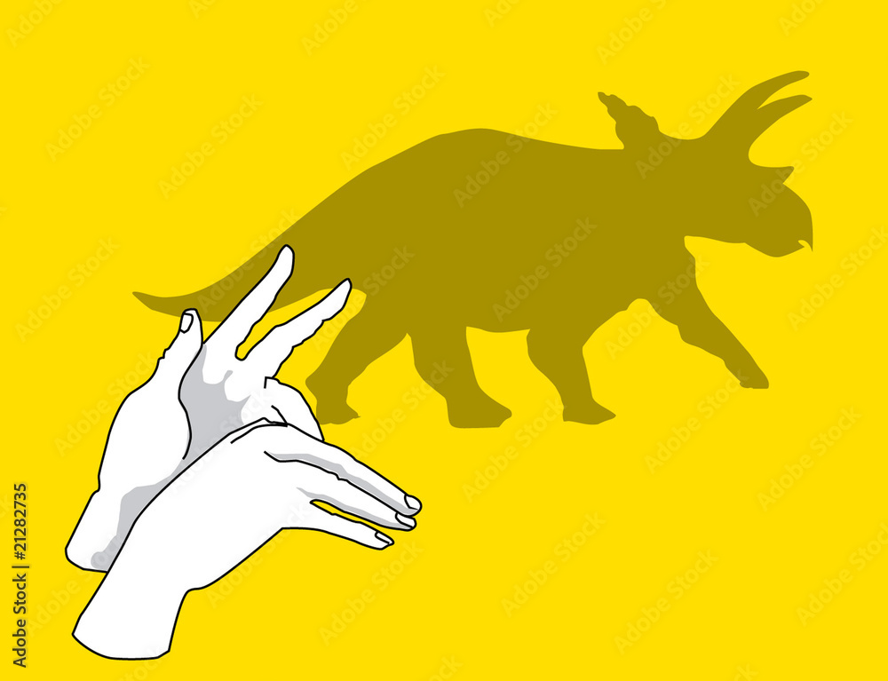 Dinosaur Hand Shadow Stock Vector | Adobe Stock