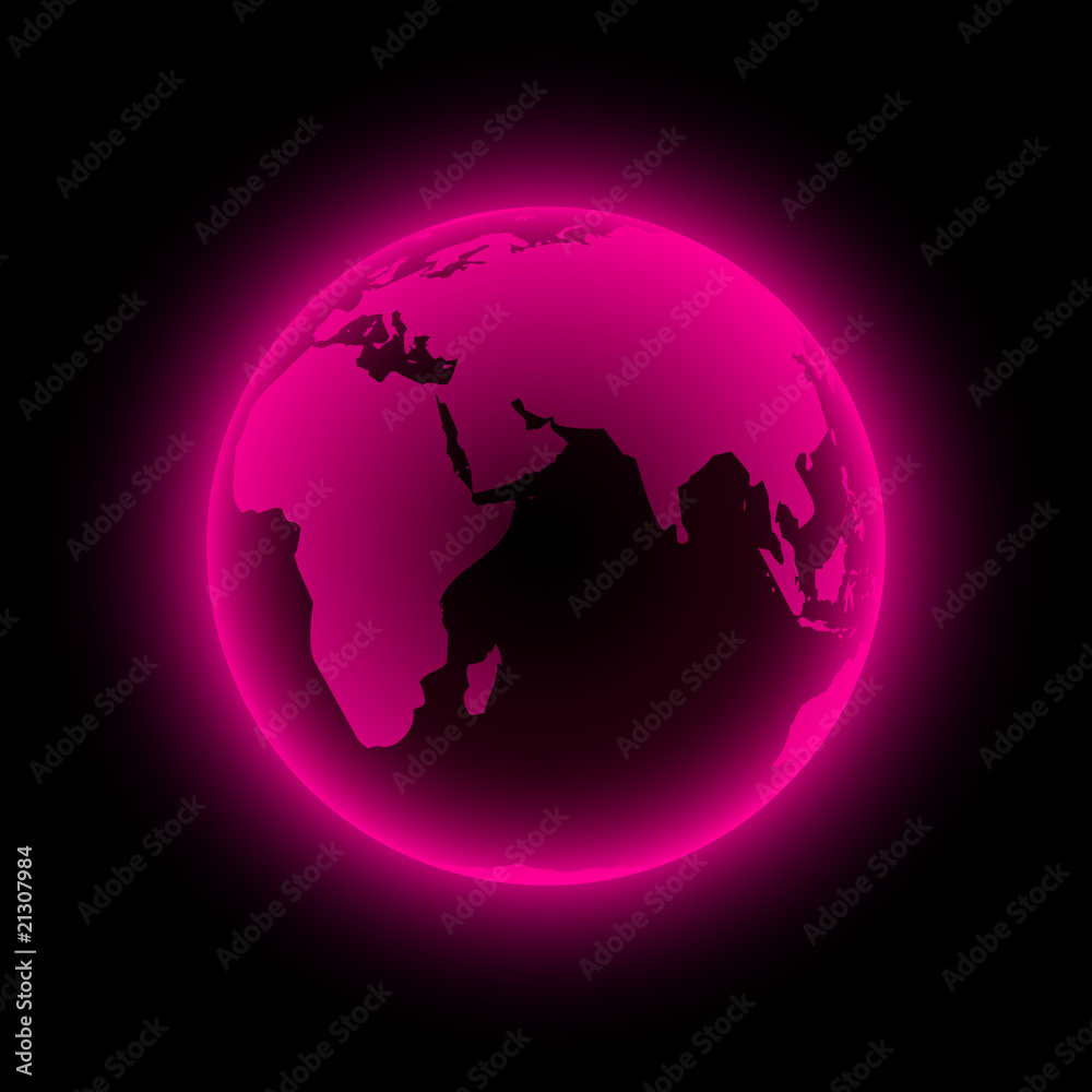 Neon earth. Stock Vector | Adobe Stock