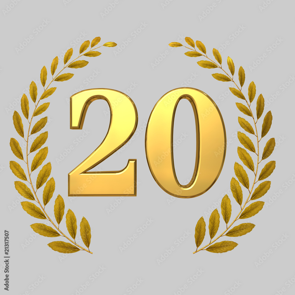 Jubiläum - Lorbeerkranz 20 Stock-Illustration | Adobe Stock
