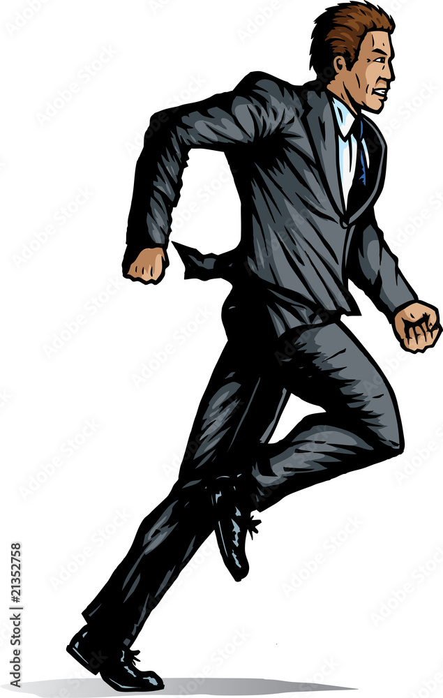 Comic like Business man running Stock Vector | Adobe Stock