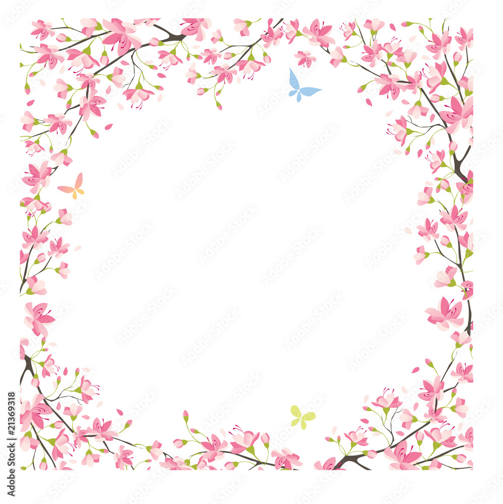 Sakura frame Stock Vector | Adobe Stock