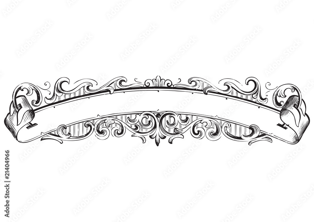 antique banner engraving (vector) Stock Vector | Adobe Stock