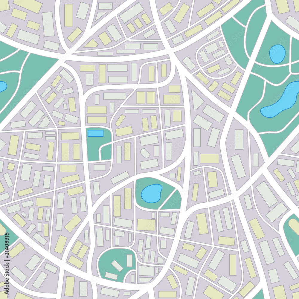 City map - seamless pattern of a invented city without names Stock ...