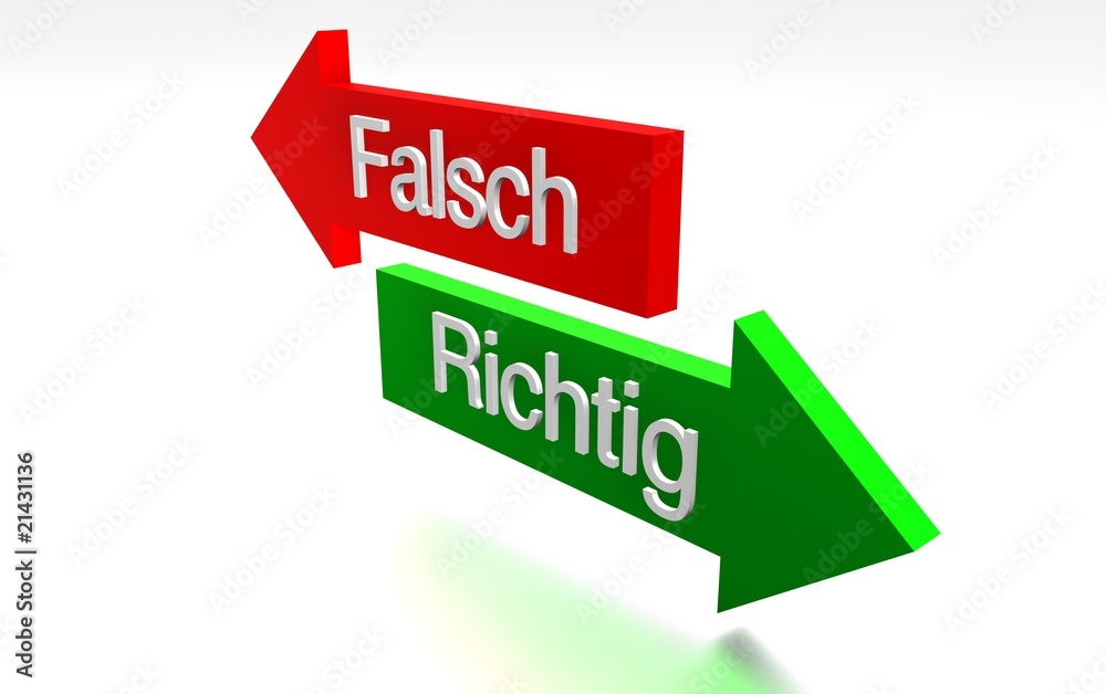 Wegweiser - Richtig und Falsch Stock Illustration | Adobe Stock