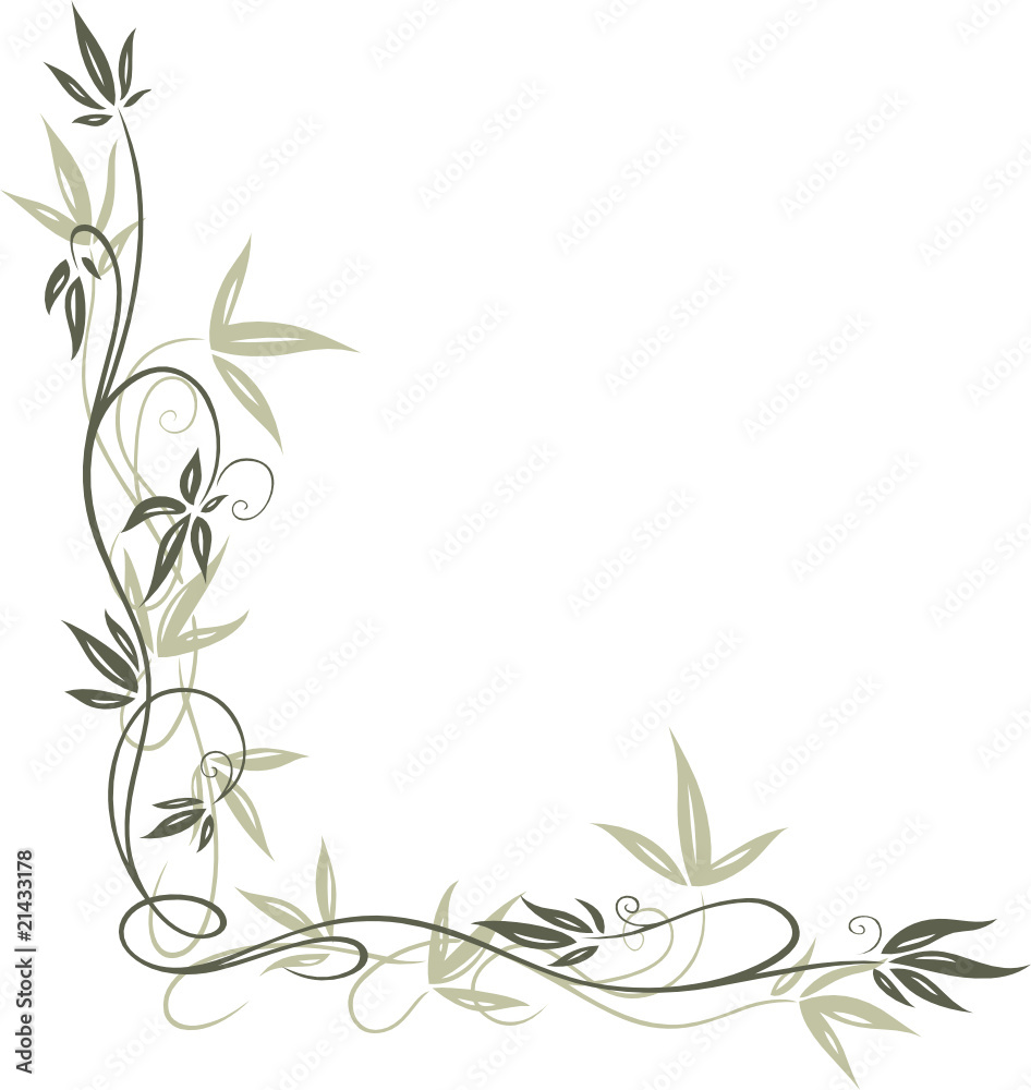Ranke, floral, Laub, Blätter, oliv Stock Vector | Adobe Stock